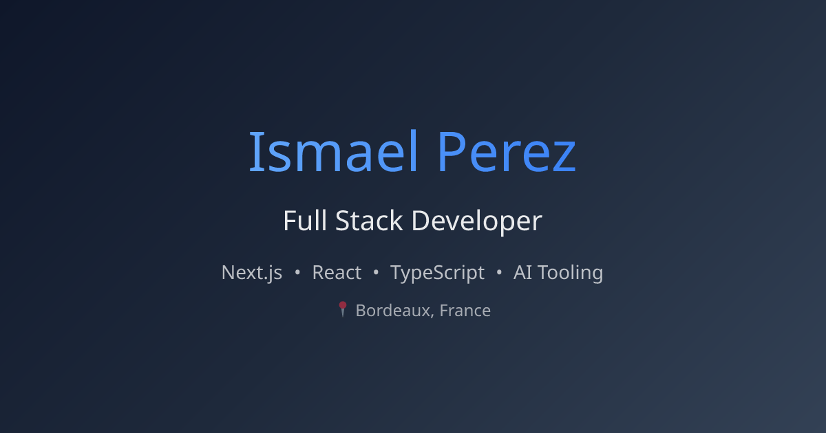 Ismael Perez | Full Stack Developer | Ismael Perez